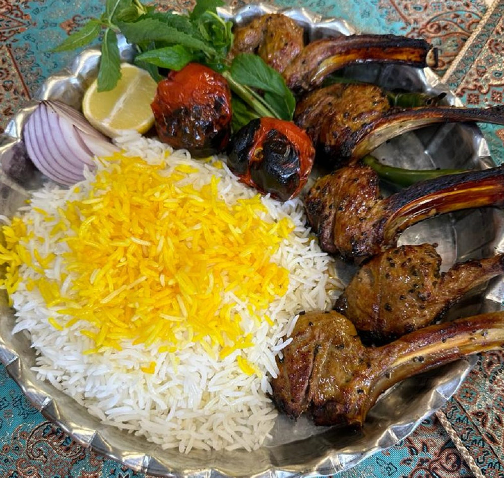 Shishlik Kebab with rice (1 Skewer lamb cutlet with rice)